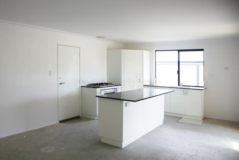 Empty kitchen stock photo. Image of contemporary, white - 15449504