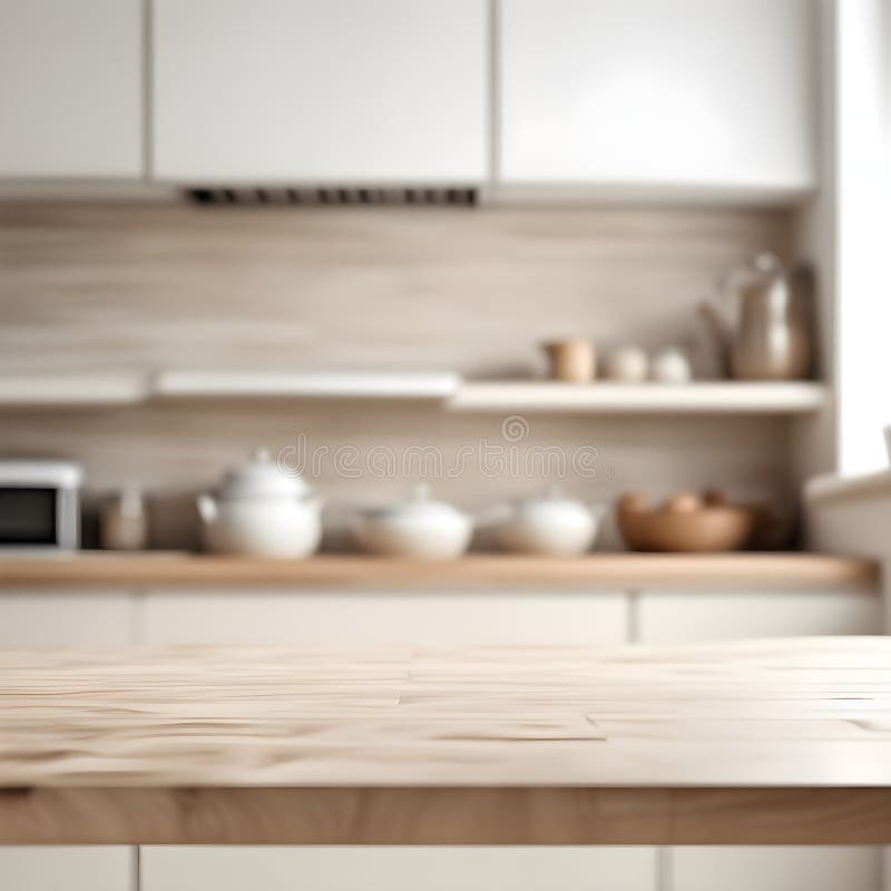 Empty Kitchen Table and Blurred Kitchen Background Stock Illustration ... Empty Kitchen Table and Blurred Kitchen Background Stock Illustration ...