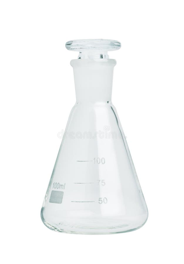 Empty Lab Flask with Lid Isolated on White Background Stock Image ...