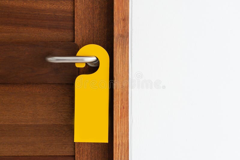 Empty Label on a Door Handle for Your Text. Copy Space, Closeup Stock ...