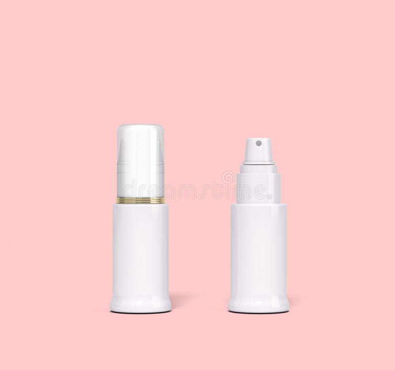 Empty Label Packaging Bottles with a Sprayer for Brand Presentation 3d ...