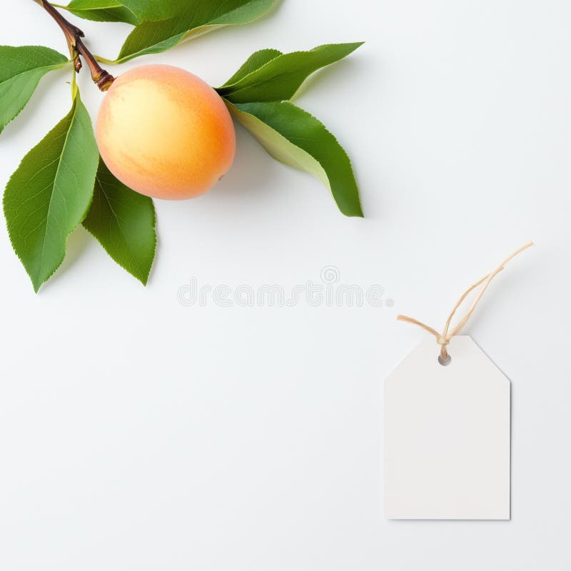Empty Label with Peach on White Background Stock Illustration ...