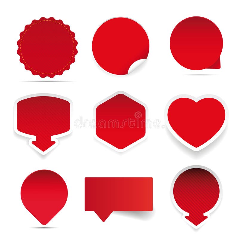 Empty label red sticker stock vector. Illustration of sticker - 108990770