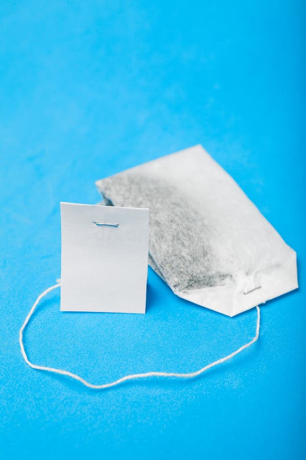 An Empty Label with a White Tea Bag, Selective Focus. Layout Stock ...