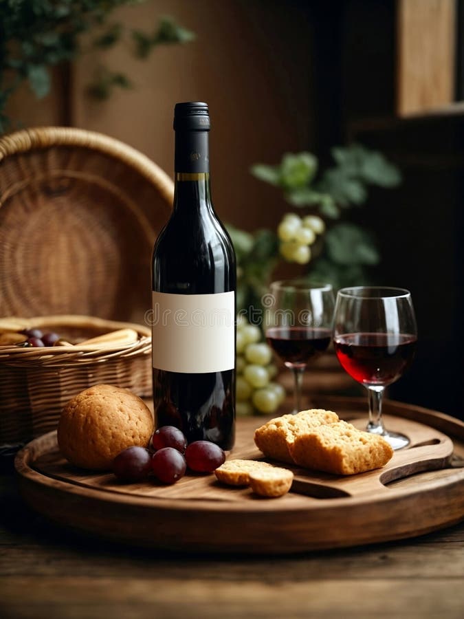 Empty Label on a Wine Bottle Stock Illustration - Illustration of ...