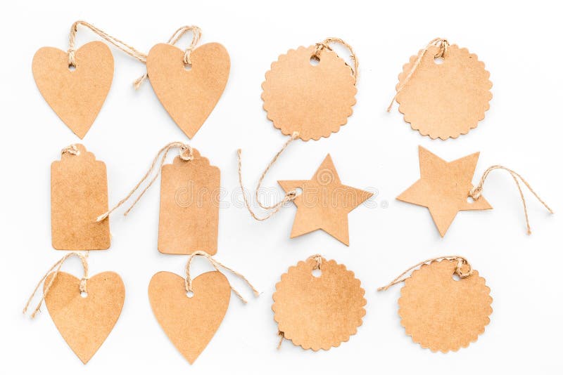 Empty Labels for Price or Discount on White Background Mockup Pattern ...