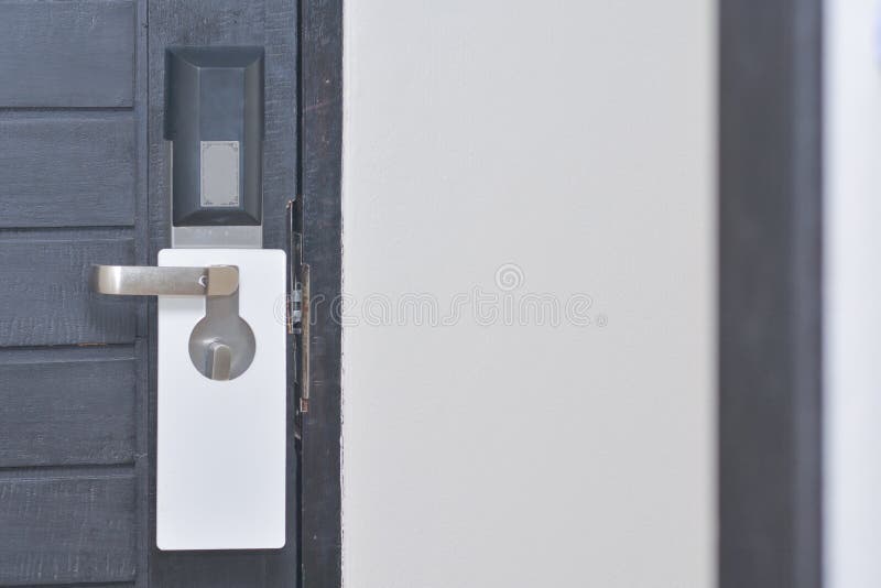 Empty Lable Over a Knob Door Stock Image - Image of black, house: 47629235