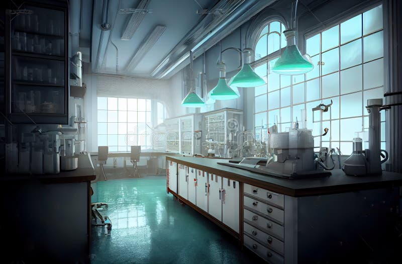 Empty Laboratory Background Stock Illustration - Illustration of ...