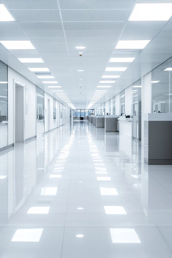 Empty Laboratory Corridor, Modern Medical Facility Interior, Clean ...
