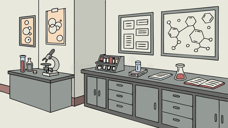 Empty Laboratory Interior Ready for Scientific Experiments, Vector ...