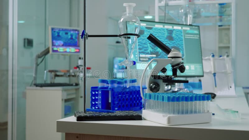Empty Laboratory Modernly Equipped with Nobody in it Stock Footage ...