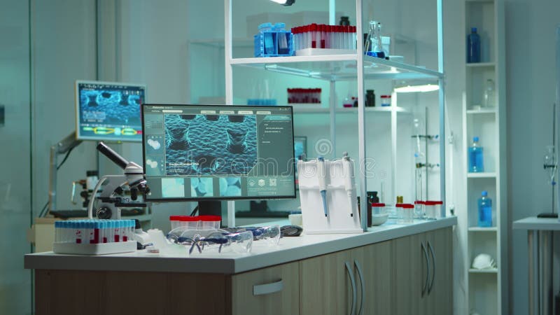 Empty Laboratory Modernly Equipped with Nobody in it Stock Footage ...