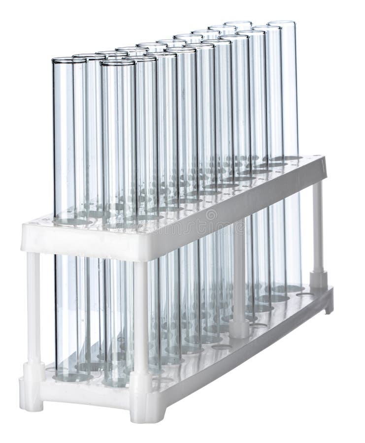Empty Laboratory Test Tubes Isolated on White Stock Image - Image of ...
