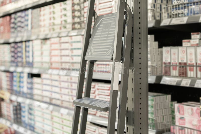 Empty Ladder in Warehouse, Logistics in the Factory Storage Stock Photo ...