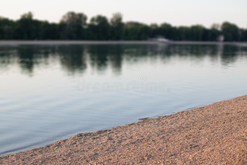 Empty lake beach stock image. Image of forest, scenic - 96291399