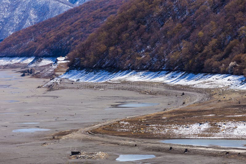 Empty Lake Near Ananuri Castle, Georgia Stock Photo - Image of georgia ...