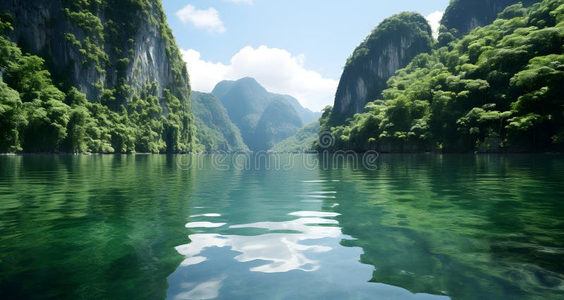 An Empty Lake, with the Still Water Providing a Stunning Reflection of ...