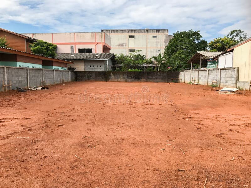 Empty Land and Wall for Construction Stock Photo - Image of natural ...