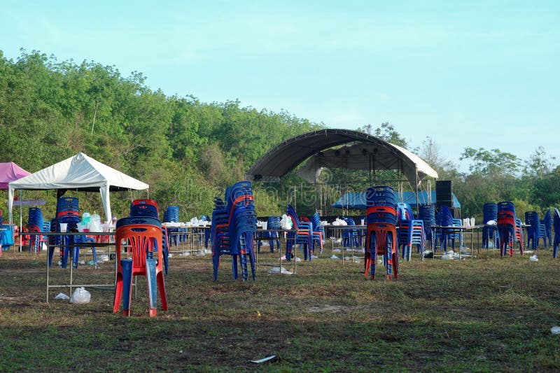 Empty Landscape Full of Trash and Garbage after Concert Event Stock ...
