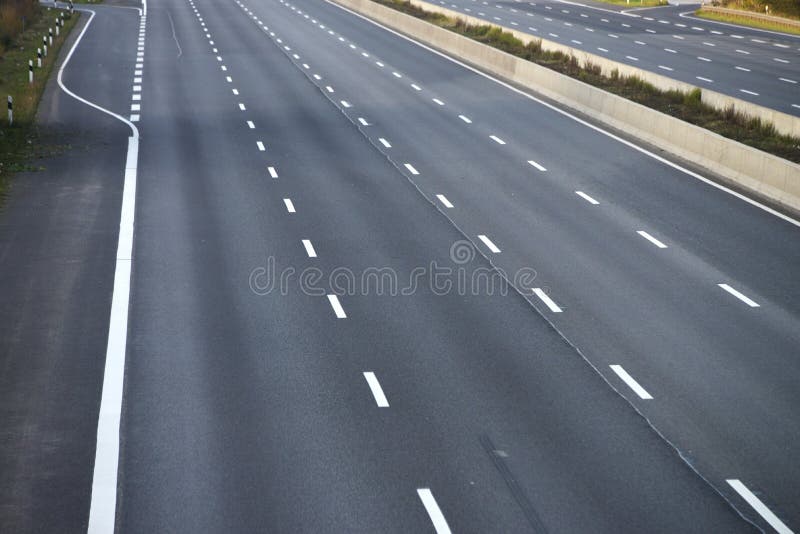 Empty 8-lane Highway Due To Road and Bridge Works Stock Photo - Image ...