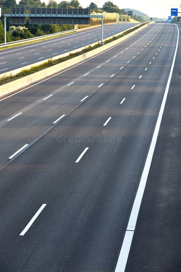 Empty 8-lane Highway Due To Road and Bridge Works Stock Photo - Image ...