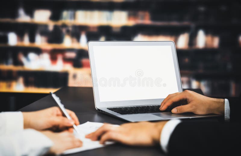 Empty Laptop Computer Screen for Savvy Design Mockup on a Table in ...