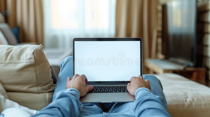 The Empty Laptop Screen. AI Generated Stock Image - Image of relaxation ...