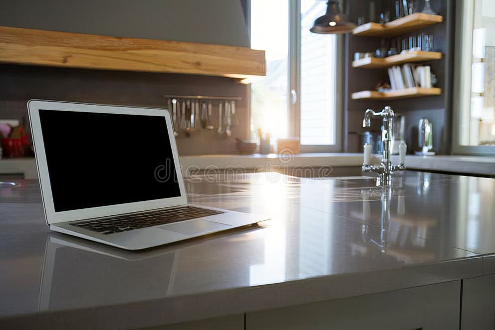 Empty Laptop Screen Mockup Template, Laptop Display Stock Photo - Image ...