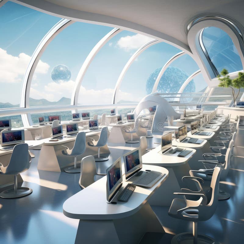 The Classroom of the Future, Empty Stock Illustration - Illustration of ...