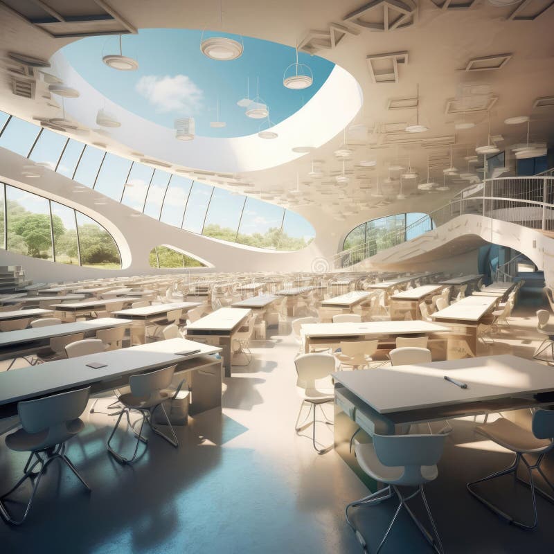 The Classroom of the Future, Empty Stock Illustration - Illustration of ...