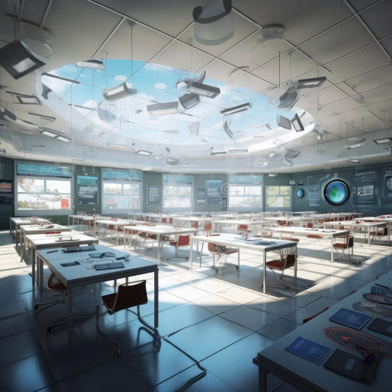 The Classroom of the Future, Empty Stock Illustration - Illustration of ...