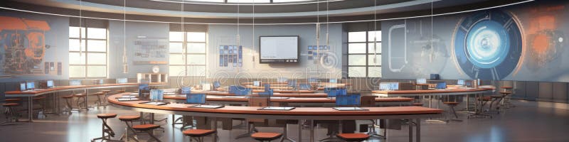 The Classroom of the Future, Empty Stock Illustration - Illustration of ...