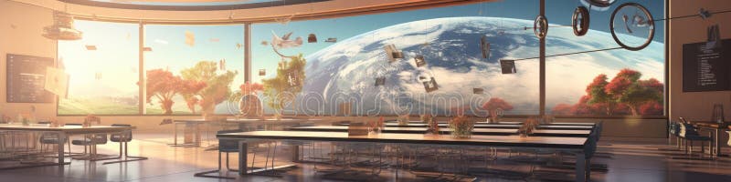 The Classroom of the Future, Empty Stock Illustration - Illustration of ...