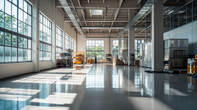 Empty Large Factory Workshop Space Building Stock Photo - Image of ...