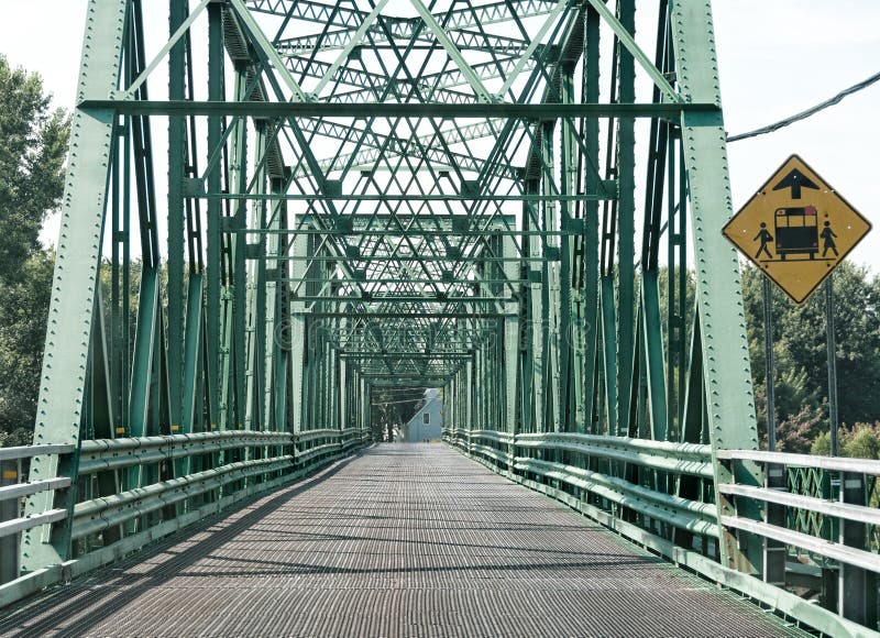 Two Steel Green bridges stock image. Image of connections - 137221765