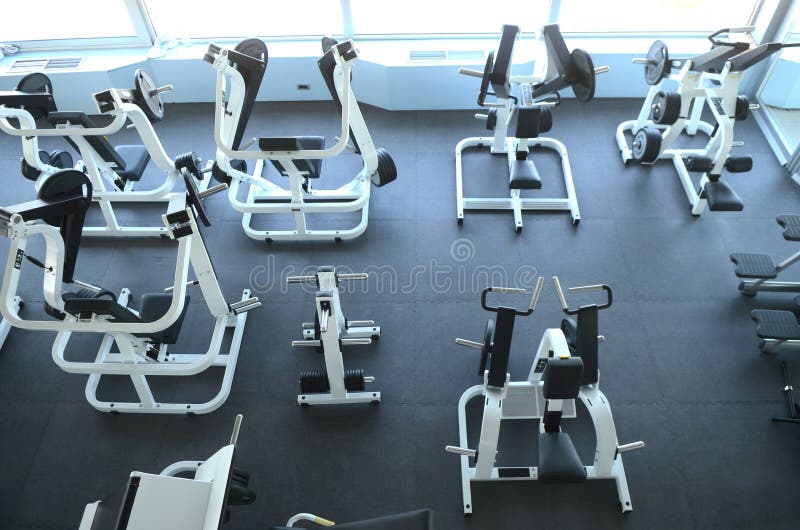 Empty large gym stock photo. Image of gymnasium, heavy - 107251900