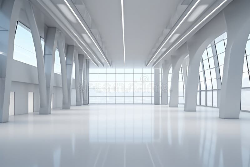 The Empty Large Hall, Modern Interior Design Background Stock ...