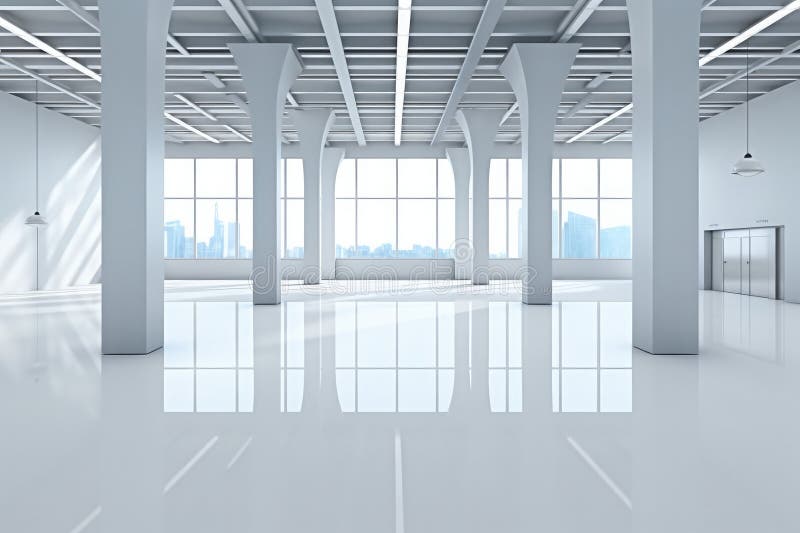 The Empty Large Hall, Modern Interior Design Background Stock ...