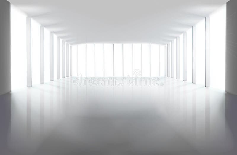 Empty Large Hall. Vector Illustration. Stock Vector - Illustration of ...