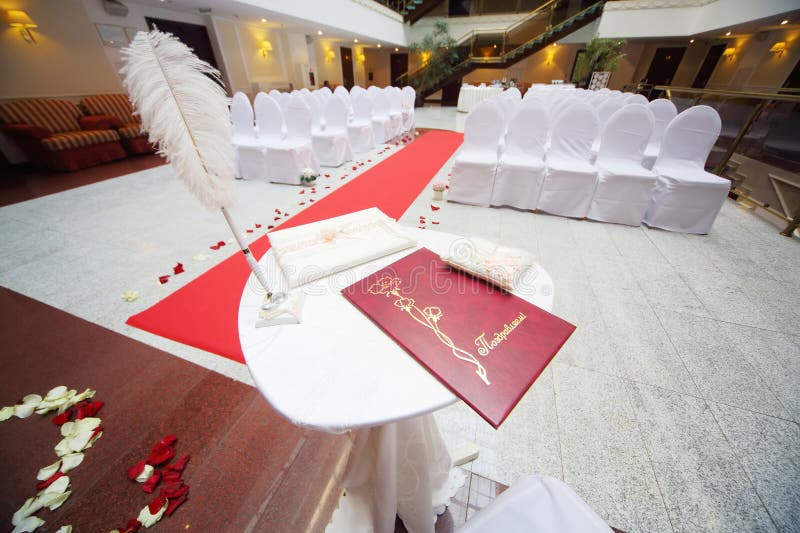 Empty Large Hall for a Wedding Ceremony with a Stock Photo - Image of ...