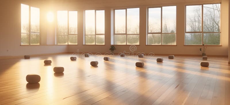 Empty Large Hall for Yoga, Pilates Practice. Generative AI Stock ...