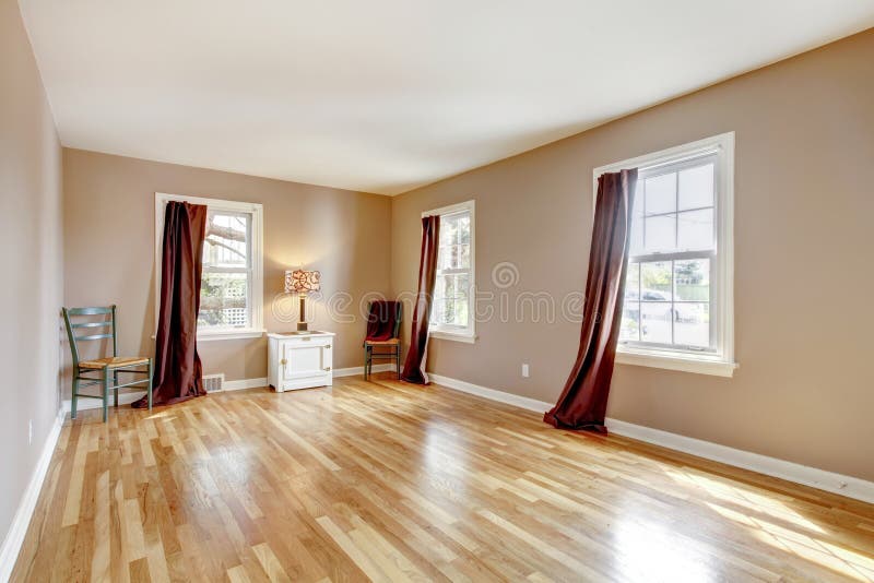 Empty Large Room with Fireplace. New Luxury Home Interior. Stock Photo ...