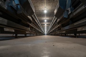 The Empty Laying Cages in the Chicken Farm Stock Photo - Image of ...