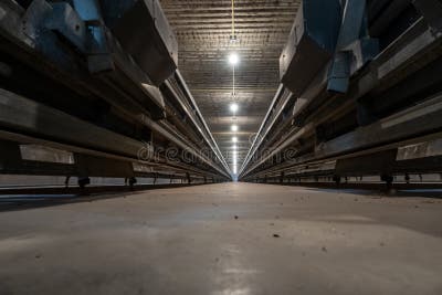 The Empty Laying Cages in the Chicken Farm Stock Photo - Image of ...
