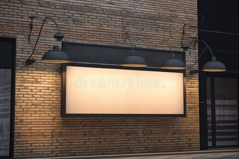 Empty Layout Advertising Billboard on the City Street, Brick Background ...