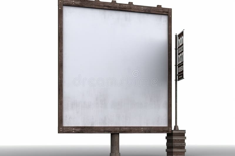 Empty Layout Advertising Billboard on the City Street, White Background ...