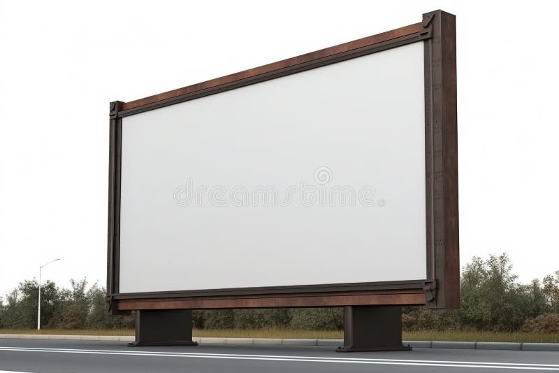 Empty Layout Advertising Billboard on the City Street, White Background ...