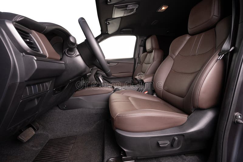 Empty leather driver seat stock image. Image of vehicle - 387275251