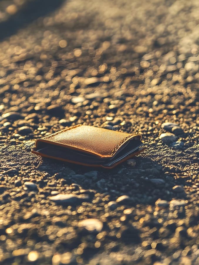 Empty Leather Tiny Wallet Pouch on a Desk Stock Illustration ...