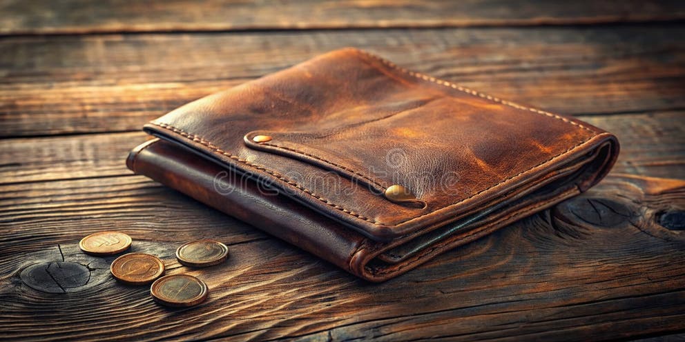 Empty Leather Wallet with Small Change a Visual Representation of ...